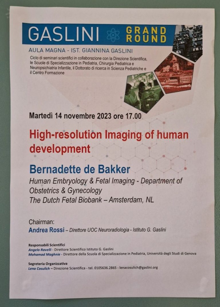 Visiting Professorship Gaslini hospital in Genua, Italy - 3D Human ...